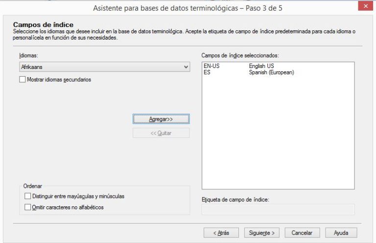 Creating databases on MultiTerm from an Excel glossary